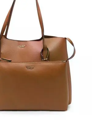 Guess Melody Logo-plaque Leather Shoulder Bag