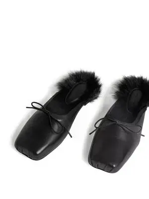 Simone Rocha Leather Mules With Bow Detailing