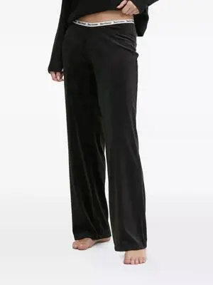 Juicy Couture Logo-waistband Ribbed Pajamas - Black