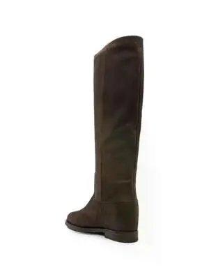 VIA ROMA 15 V-plaque Leather Knee-high Boots