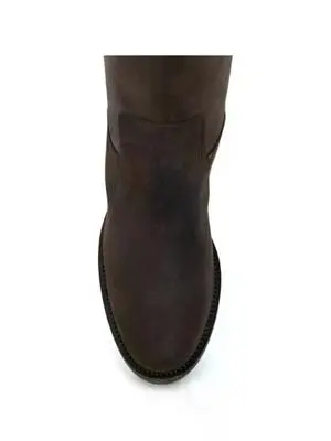 VIA ROMA 15 V-plaque Leather Knee-high Boots