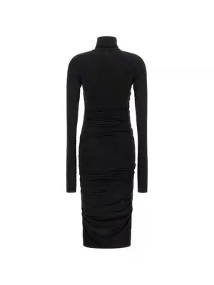 Elisabetta Franchi Dress In Lightweight Jersey Fabric - Black