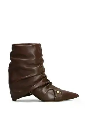 THE SELLER Slouchy Pointed-toe Boots - Brown