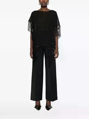 DE SANTIS Sequin-embellished Fringed Cape