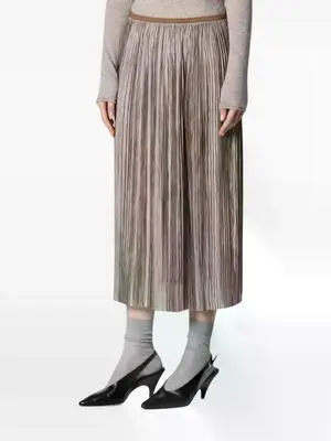 ROBERTO COLLINA Pleated Mini Skirt - Neutrals