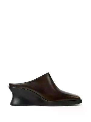 Camper Louise Leather Mules - Brown