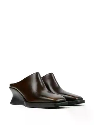 Camper Louise Leather Mules - Brown