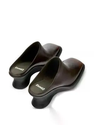 Camper Louise Leather Mules - Brown