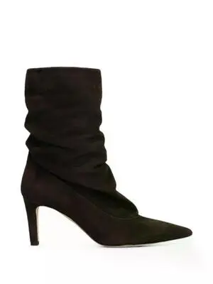 THE SELLER Pointed-toe Suede Ankle Boots - Brown