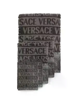 Versace Barocco-print Logo-jacquard Towels
