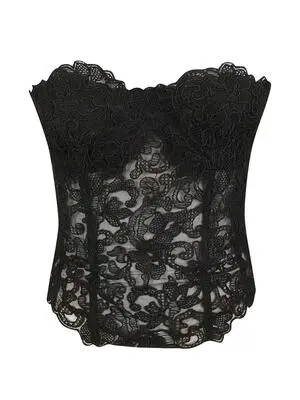 Ermanno Scervino Lace-embroidered Strapless Top - Black