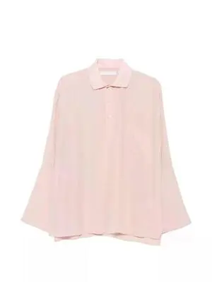 ALAINPAUL Bell-sleeve Polo Top - Pink