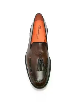 Santoni Tassel Braided-trim Loafers