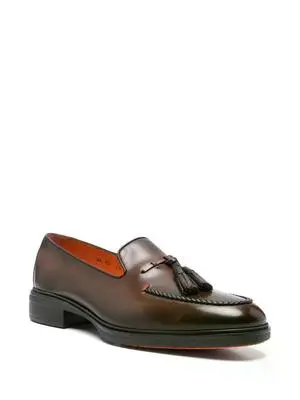 Santoni Tassel Braided-trim Loafers