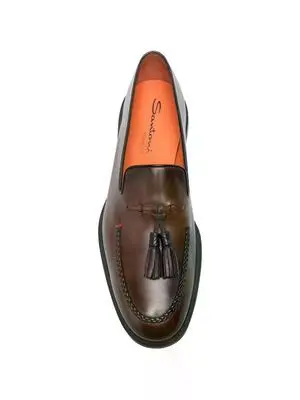 Santoni Tassel Braided-trim Loafers