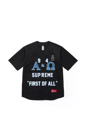 Supreme Alpha Omega Baseball Jersey Shirt - Black