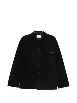 Saint Laurent Logo-plaque Chest-pocket Shirt - Black