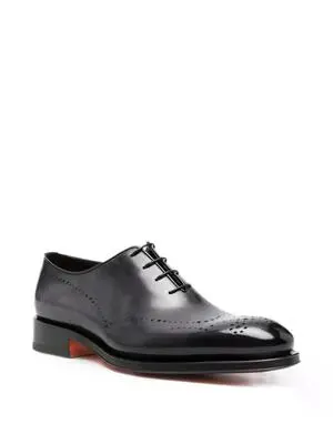 Santoni Perforated-detail Leather Oxford Shoes