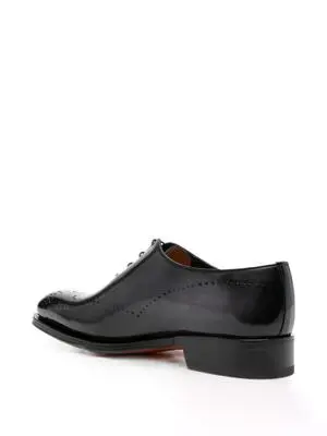 Santoni Perforated-detail Leather Oxford Shoes