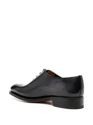 Santoni Perforated Detail Leather Oxford Shoes