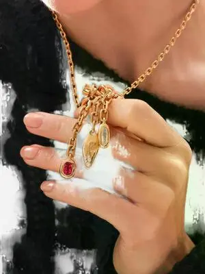 UNIFORM OBJECT Sapphire And Diamond Carriage Drop Pendant