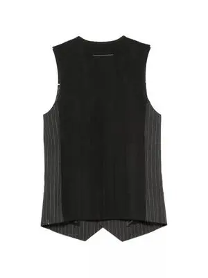 MAISON MARGIELA Pinstripe-pattern Sleeveless Waistcoat - Grey