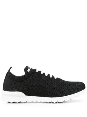 Kiton Logo-embroidered Interwoven Sneakers - Black