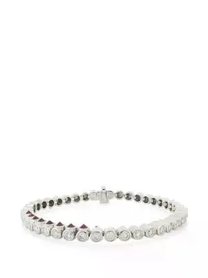 TYPE JEWELRY Ruby And Diamond Tennis Bracelet In 14k White Gold - Silver