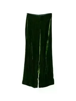 P.a.r.o.s.h Velvet Wide Leg Trousers - Green