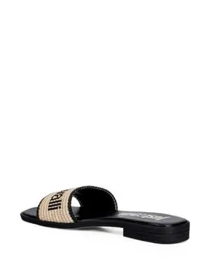Just Cavalli Logo-embroidered Woven Slides