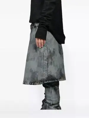 FILTH Distressed-effect Denim Skirt - Grey