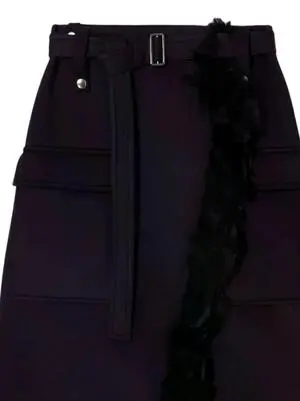 Plan C Feather-trim Wrap Skirt