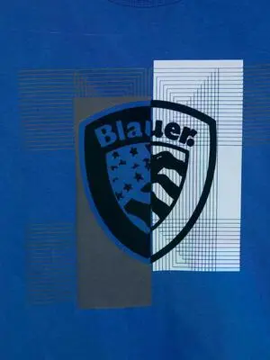 BLAUER. Graphic-print Crew-neck T-shirt
