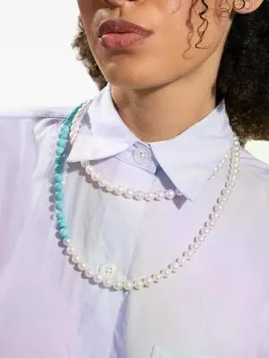 YUTAI Turquoise And Cultured Akoya Pearl Necklace
