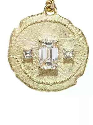 AZLEE 18k Yellow Diamond Coin Pendant
