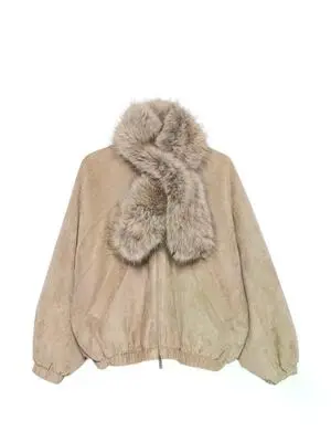 VALENTINI 1972 Reversible Faux-fur Trim Jacket - Neutrals