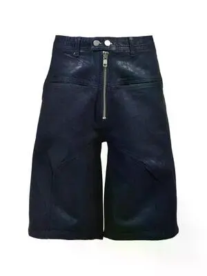 FILTH Waxed Zip-detail Denim Shorts