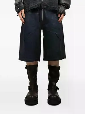 FILTH Waxed Zip-detail Denim Shorts