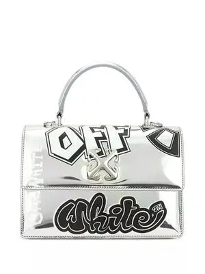 Off-White Jitney 1.4 Logo-print Shoulder Bag - Silver