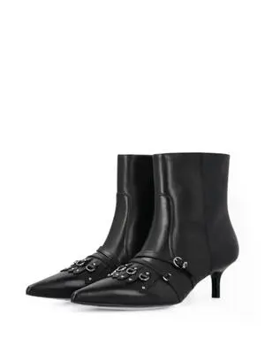 Pinko Fringe-detail Buckled Ankle Boots