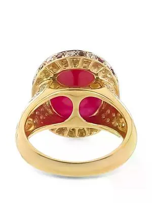 ALEXANDER LAUT Ruby And Diamond Halo Ring