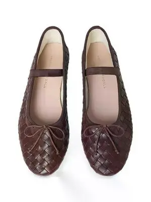 LOEFFLER RANDALL Leonie Woven Ballet Flats - Brown