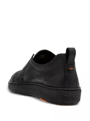 Santoni Grainy Leather Slip-on Sneakers