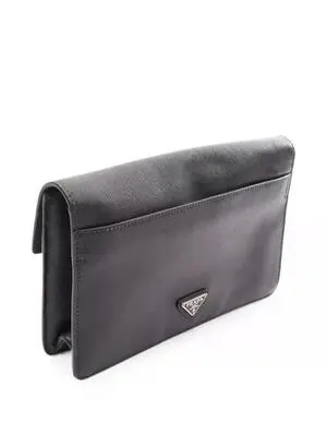 Prada 2019-2026 Saffiano Clutch Bag - Black