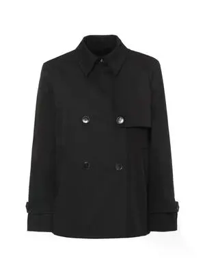 EMME Double-breasted Storm-flap Coat - Black