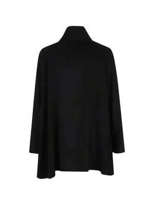 Tagliatore Leila High-neck Cape Jacket - Black