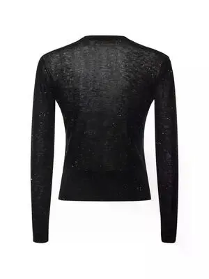 GENNY Sequin-embellished Semi-sheer Sweater