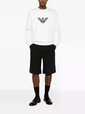 Emporio Armani Double Jersey Sweatshirt With Logo - White