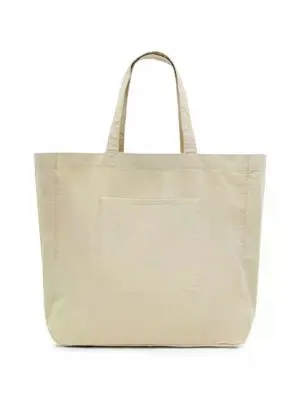 Closed Embroidered Logo-patch Tote Bag - Neutrals