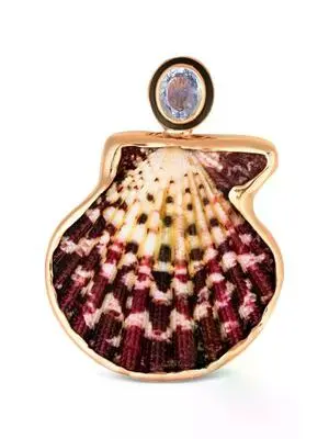 DEZSO Dezso Sapphire Scallop Pendant Necklace